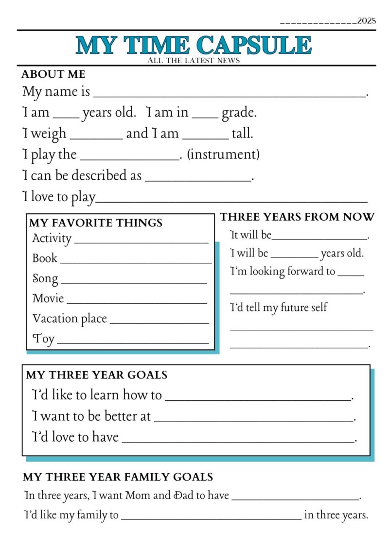 Creating a Simple Time Capsule with Kids - FREE Download - A Basketful ...
