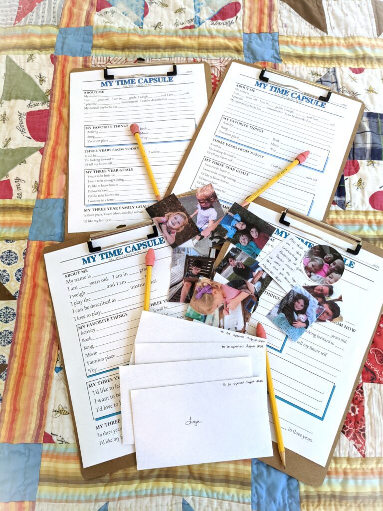 Creating a Simple Time Capsule with Kids - FREE Download - A Basketful ...